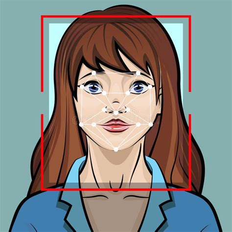 Face Recognition System Illustration Biometric Security Identification Concept Stock Vector