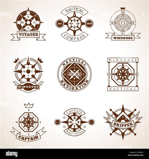 Compass Label Set Stock Vector Image And Art Alamy