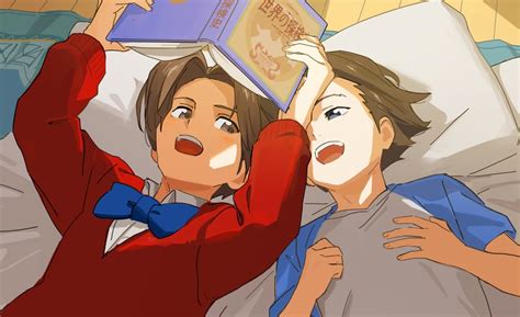 Phoenix Wright And Miles Edgeworth Ace Attorney Drawn By Roku Bb Xx Danbooru