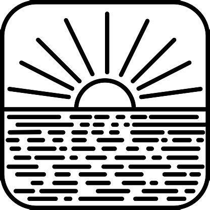 Sunrise Outline Vector Illustration Stock Illustration Download Image