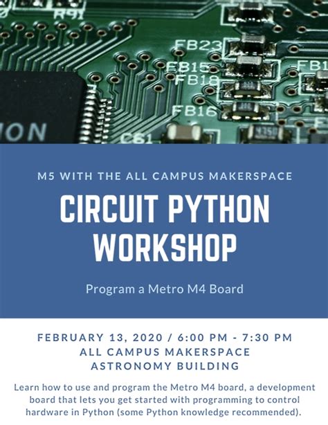 Umass Amherst Circuitpython Workshop February 13th Circuitpython Metro Education Tgtechie
