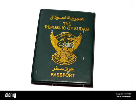 The Republic Of Sudan Passport With A Gilded Falcon In The Center Of