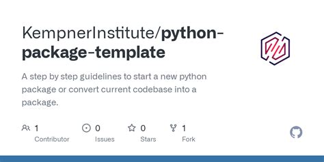 Github Kempnerinstitute Python Package Template A Step By Step Guidelines To Start A New
