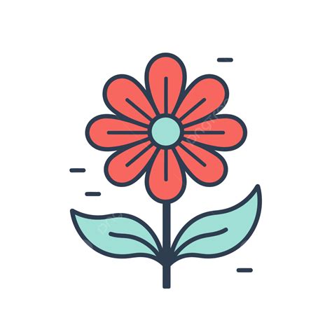 꽃 아이콘 평면 디자인 일러스트 레이 션 벡터 흰색 바탕에 붉은 꽃을 묘사한 직계 아이콘 Flaticon 및 드리블에 의한