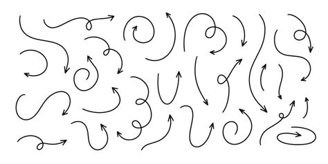 Set Of Curly Arrow Vector Icons Set Sketch Arrow Design For Business Plan And Education