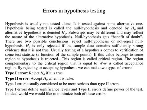 PPT Elementary Hypothesis Testing PowerPoint Presentation ID