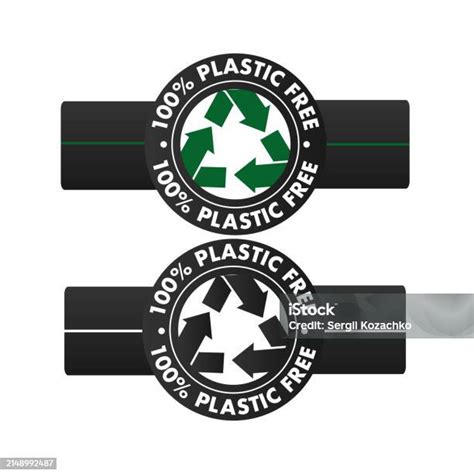 100 재활용 라벨 재활용 아이콘입니다 생태 상징 폐기물 제로 재활용 재사용 및 감소 환경 보호 표시 벡터 일러스트 레이 션입니다 플라스틱 프리 0에 대한 스톡 벡터 아트