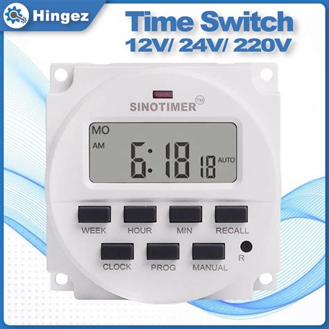 SINOTIMER V Weekly Days Digital Programmable Timer Power Control Module Switch Relay