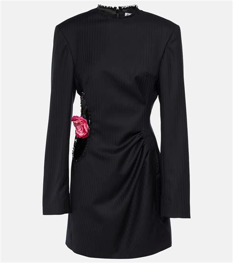 Verziertes Minikleid Aus Wolle In Schwarz Acne Studios Mytheresa