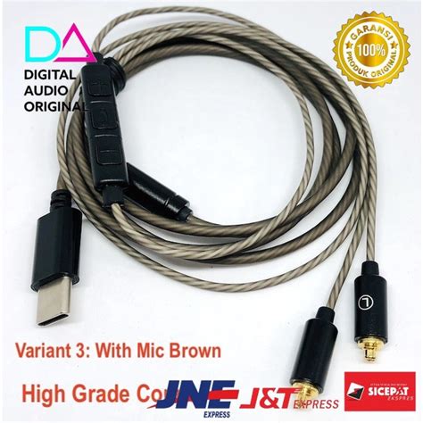 Jual Custom DAC Type C Jack With MMCX Pin Cable Replacement With Mic Brown Shopee Indonesia