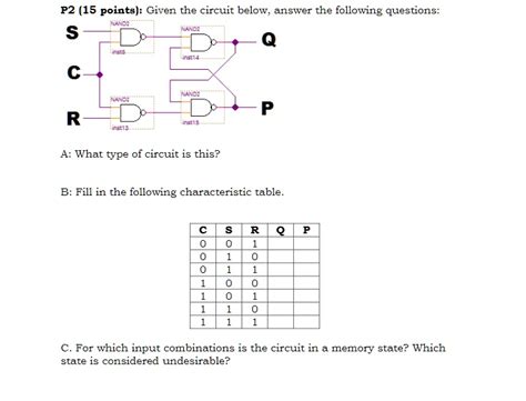 p2 15 points given the circuit below answer the following questions