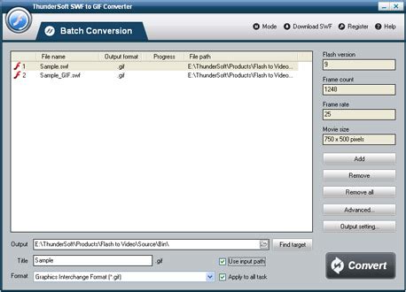 User Guide For SWF To GIF Converter
