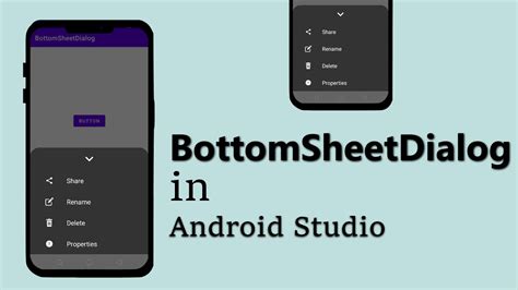 Android Bottom Sheet Dialog In Android Studio Tutorials 2021 Vidoe