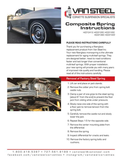 Composite Spring Instructions Please Read Instructions Carefully Pdf