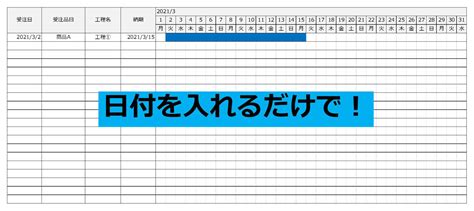 かんたん工程表の作り方！エクセル工程表無料テンプレート【工場で使えるexcel】製造業 あろろい