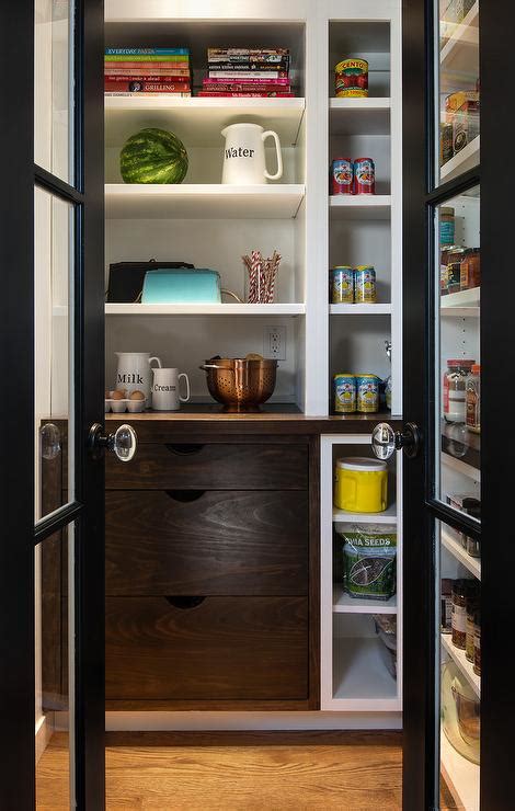 Black Metal And Glass Bi Fold Pantry Doors Transitional Kitchen