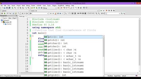 C Program To Find Circumference Of Circle Using Functions Youtube