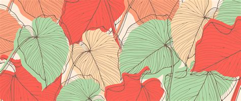 열대 나뭇잎이 있는 밝은 식물 배경 장식 월페이퍼 표지 엽서 및 프리젠테이션을 위한 여러 가지 빛깔의 배경 0명에 대한 스톡 벡터 아트 및 기타 이미지 Istock