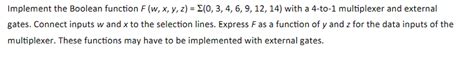Solved Implement The Boolean Function Chegg Com