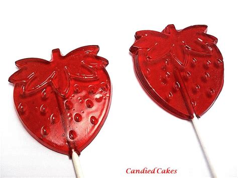 10 Large Strawberry Lollipops Strawberry Shortcake Party Etsy