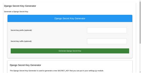 Django Secret Key Generator