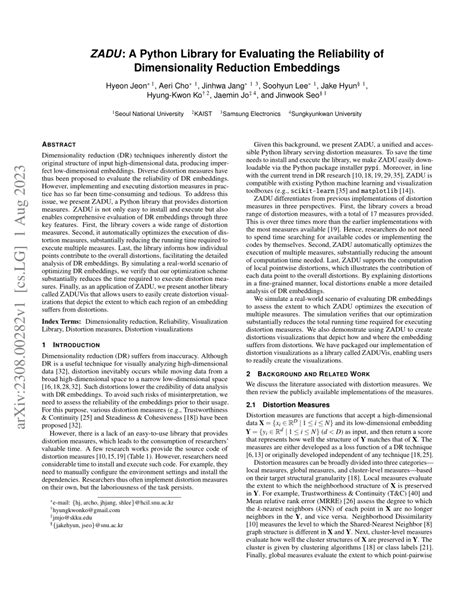 Pdf Zadu A Python Library For Evaluating The Reliability Of Dimensionality Reduction Embeddings