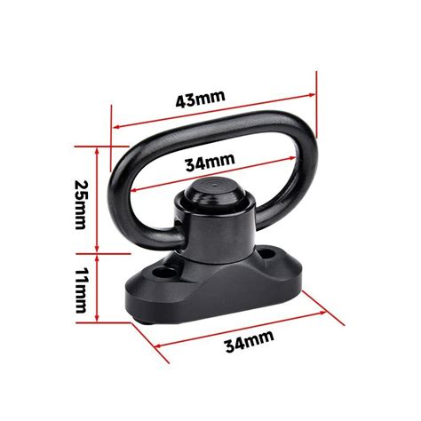 퀵 릴리스 탄성 Qd 링 회전 버클 휴대용 무기 로프 스트랩 링 라이플 슬링 로프 Qd 버클 장착 Mlok Keymod 사냥