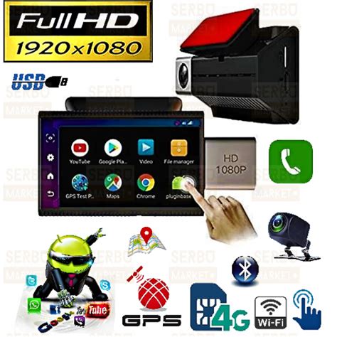 Видеорегистратор 3" 4G Sim GPS WIFI Android Bluetooth Hand Free Full HD ...