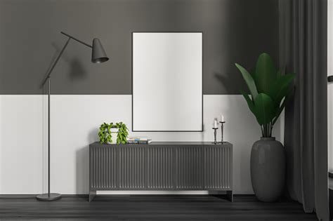 서랍과 장식이있는 거실 인테리어 램프 및 모형 프레임이있는 식물 0명에 대한 스톡 사진 및 기타 이미지 0명 3차원 형태