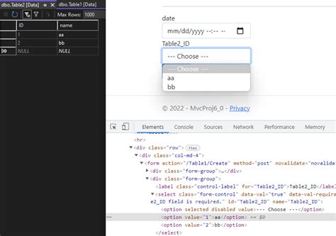 Html Dynamic Dropdown With Different Sql Table As The View Mvc C