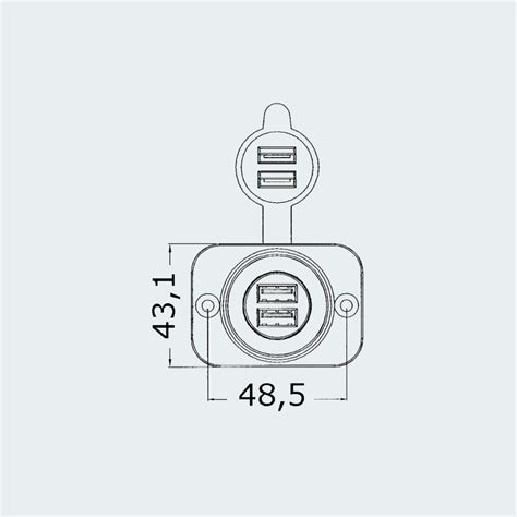 Double USB Socket Comar Marine