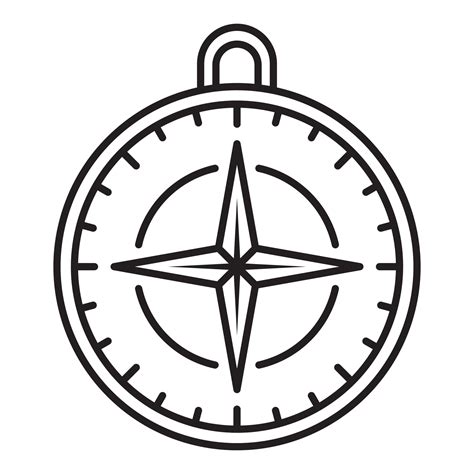 Navigation Compass Icon Outline Style 15179321 Vector Art At Vecteezy