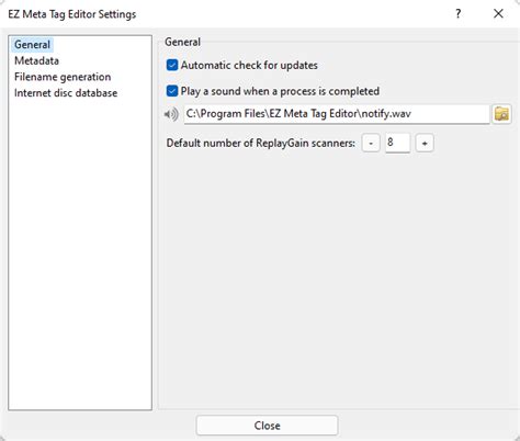 Ez Meta Tag Editor General Settings