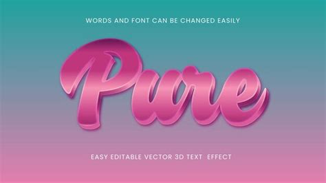 Premium Vector Vector 3d Pure Editable Text Effect Design