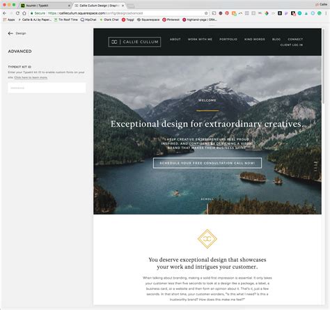 How To Add Custom Fonts To Squarespace Via Adobe Typekit Callie Cullum Design