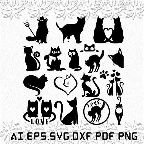 Cat Svg Eat Svg Hand Drawn Svg Pussy Funny SVG Ai Pdf Etsy