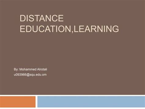 Distance Learning Ppt