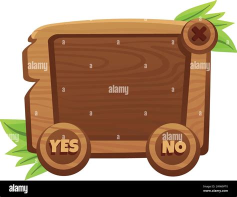 Game Interface Window Wooden Popup Message Template Stock Vector Image Art Alamy
