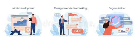 Predictive Analytics Set Process Of Using Data To Forecast Future Outcome Stock Vector