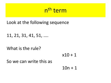 Finding The Nth Term PPTX