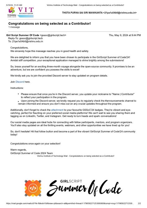 purna sai sri manikanta thota on linkedin opensource gssoc opensource girlscriptfoundation