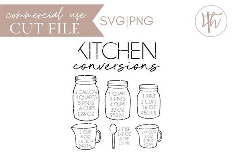 Kitchen Conversion SVG File Cutting Board SVG File Etsy
