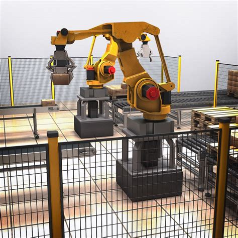 Automation Robotic Bag Palletizing Cell 3d Model 99 Obj Fbx Max Free3d