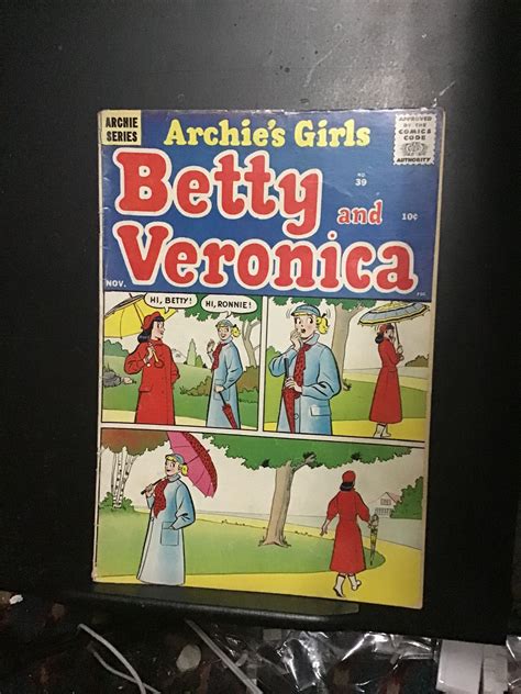 Archies Girls Betty And Veronica 39 1958 Umbrella Etiquette Cover