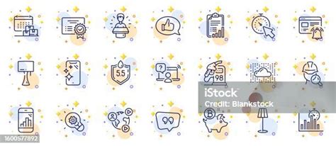 Ph 중립 보고서 타이머 및 웹 앱용 화상 회의 회선 아이콘의 개요 세트 픽토그램 아이콘입니다 벡터 3차원 형태에 대한 스톡 벡터 아트 및 기타 이미지 Istock