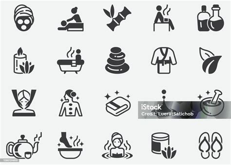 Massage And Spa Pixel Perfect Icons Stock Illustration Download Image