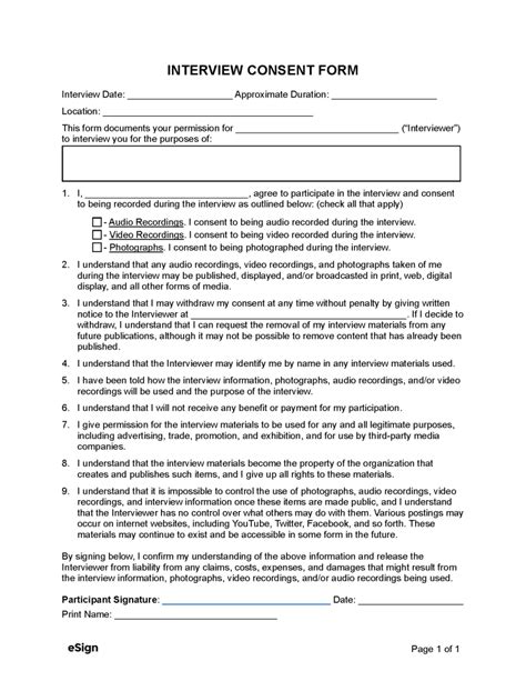 Free Interview Consent Form PDF Word