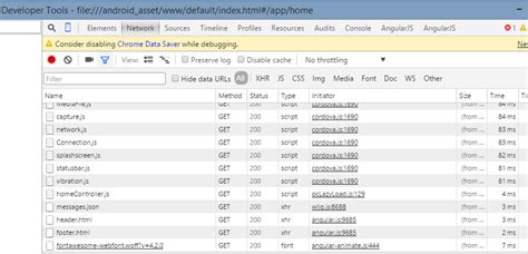 how to trace mobilefirst 7 1 server queries under network tab while