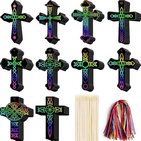 30pcs Cross Scratch Cards With Enough Penribbons Accessory Scratch Paper Set Classroom Diy 30pcs Cross Scratch Cards With Enough Penribbons Accessory Scratch Paper Set Classroom Diy