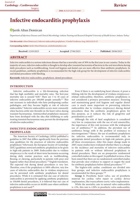 Pdf Infective Endocarditis Prophylaxis
